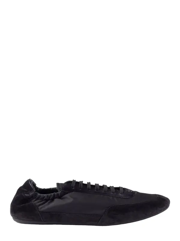 Prada Re-nylon And Suede Sneakers - Black