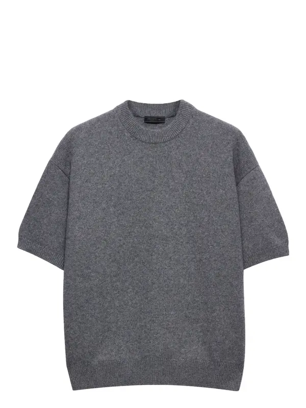 Prada Cashmere Short-sleeve Sweater - Grey