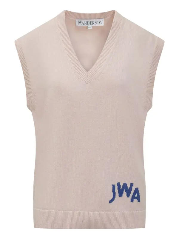 JW Anderson Logo-intarsia Vest - Pink