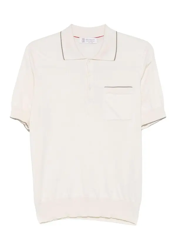 Brunello Cucinelli Contrast-trim Polo Shirt - Neutrals