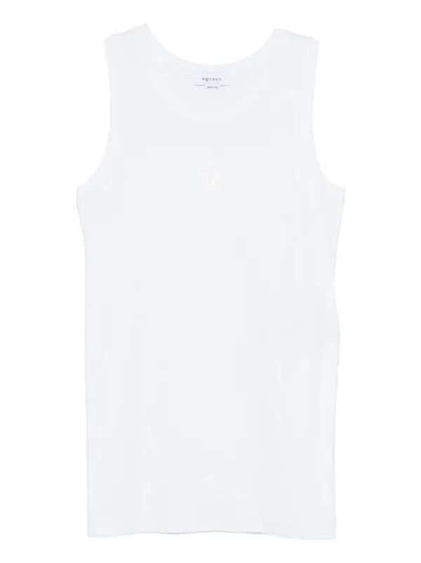 Alexander McQueen Skull-embroidered Tank Top - White