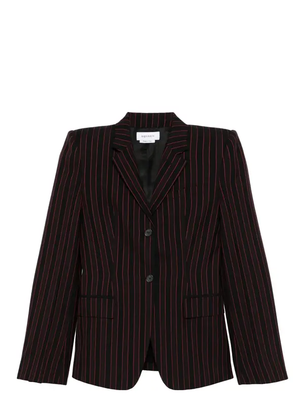 Alexander McQueen Pinstriped Blazer - Black