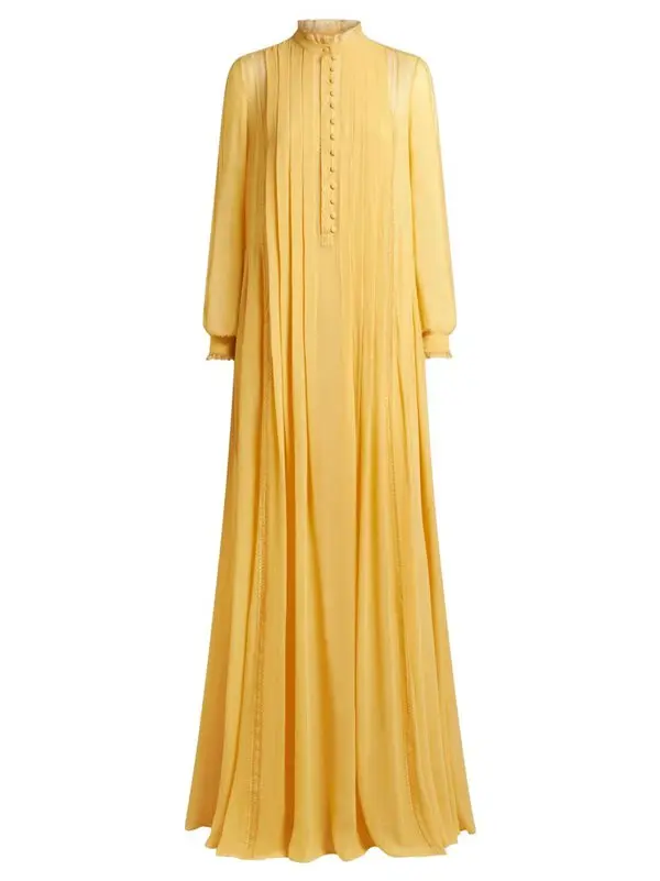 Etro Pleated Gown - Yellow
