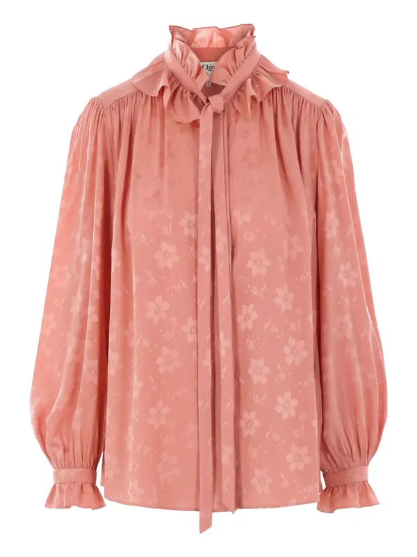 Chloé Floral-jacquard Shirt - Pink