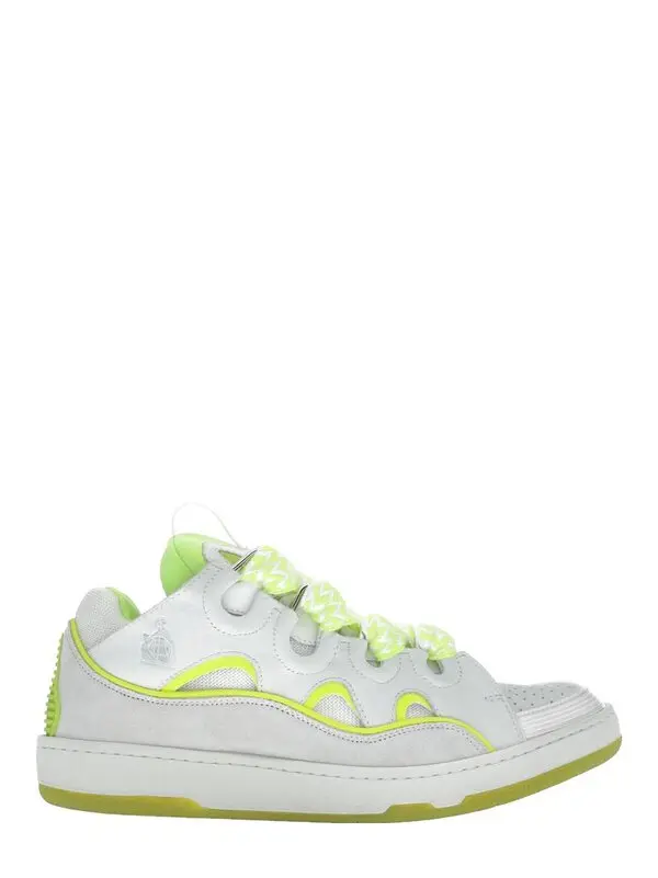 LANVIN Curb Sneakers - White/fluo Yellow