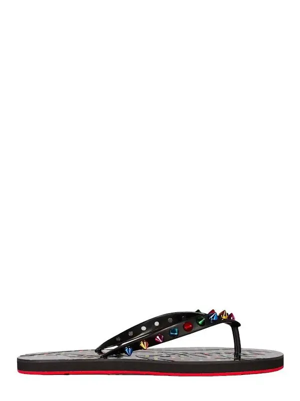 CHRISTIAN LOUBOUTIN Loubi Flip Spikes Donna Flat - Black/mix