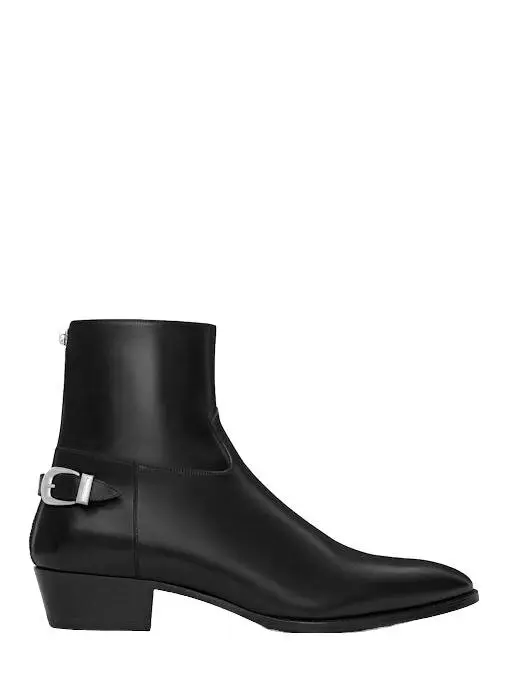Celine Isaac Buckle Zipped Boot - Black