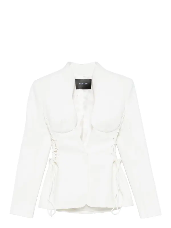 MUGLER Laced-up Jacket - White