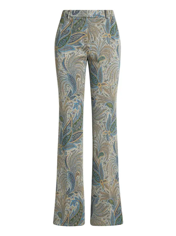 Etro Paisley-jacquard Trousers - Blue