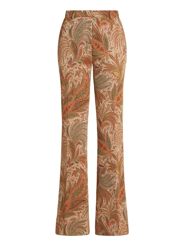 Etro Paisley-jacquard Trousers - Brown