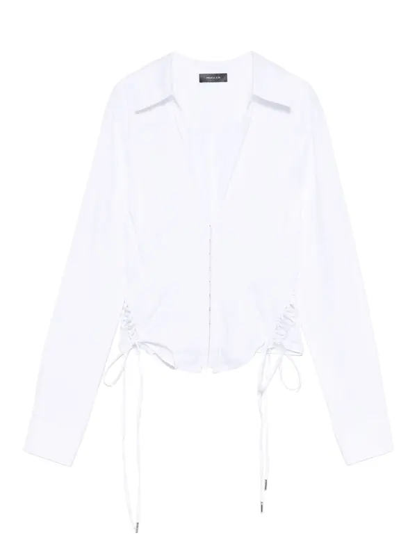 MUGLER Corset Poplin Shirt - White