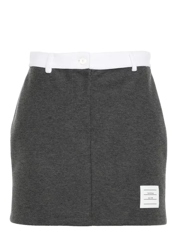 Thom Browne Logo-patch Mini Skirt - Grey