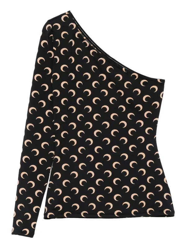 MARINE SERRE Crescent Moon Asymmetric Top - Black