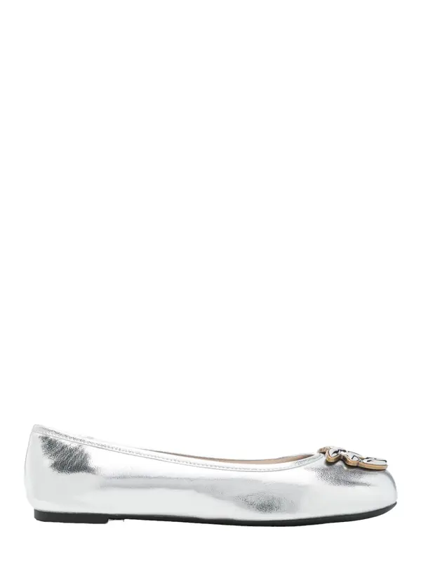 Pinko Love Birds-motif Ballet Flats - Silver