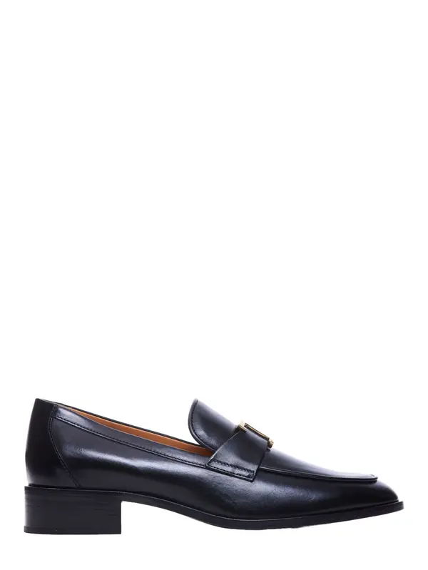 TOD'S T Plaque Loafers - Black