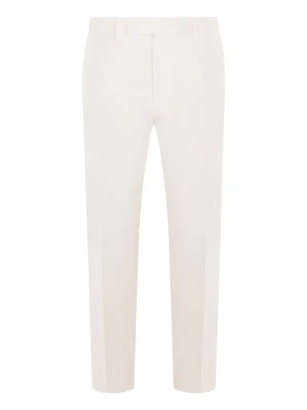 Zegna Pleated Gabardine Trousers - White