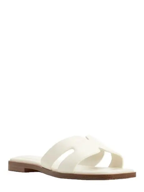 Aldo Leather Slide Sandal - White
