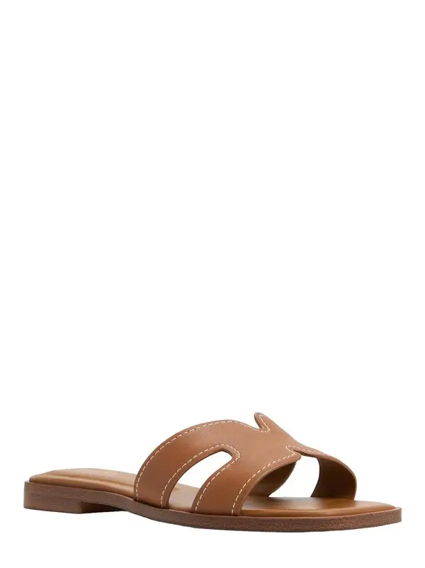 Aldo Itsandal Leather Slide Sandal - Medium Brown