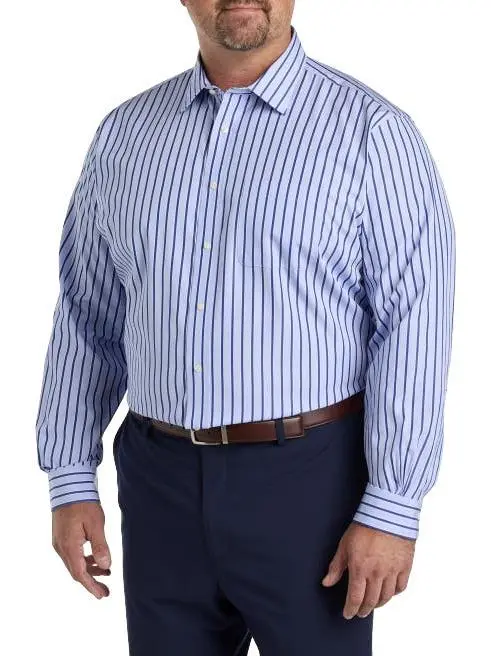 Brooks Brothers Big & Tall Non-iron Striped Dress Shirt - Blue
