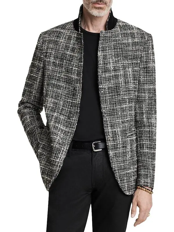 John Varvatos Madison Slim-fit Tweed Jacket - Black/white