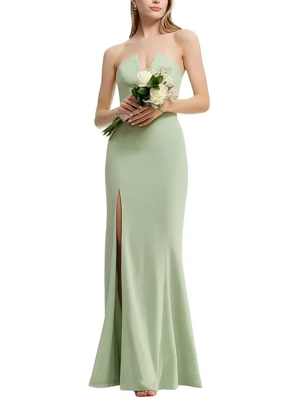 Dress The Population Fernanda V-wire Gown - Sage