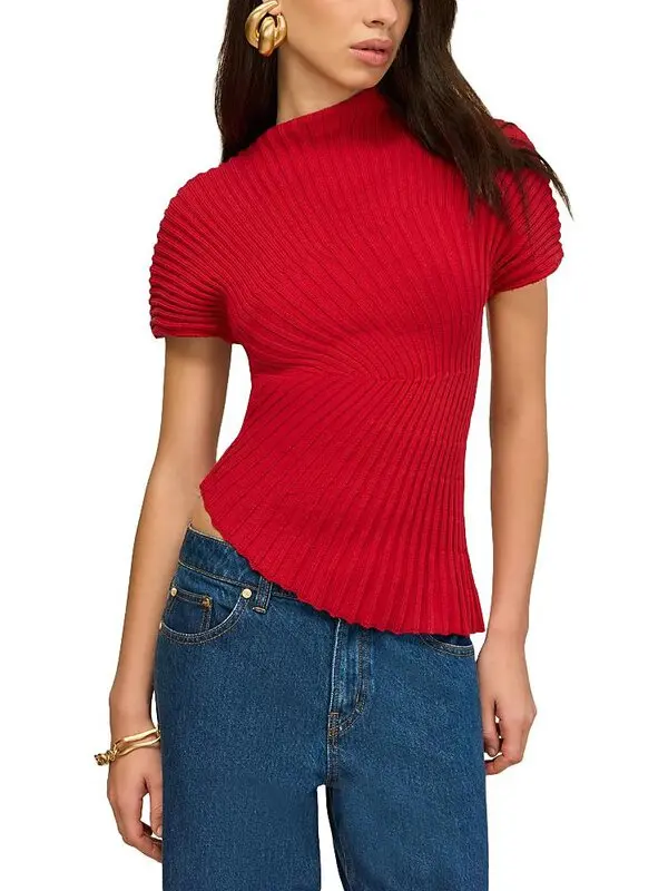 Cult Gaia Annemie Knit Top - Merlot