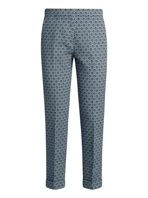 Etro Floral-jacquard Trousers - Blue