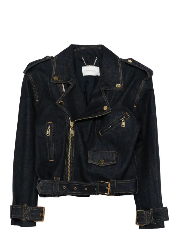 Zimmermann Crush Biker Jacket - Blue