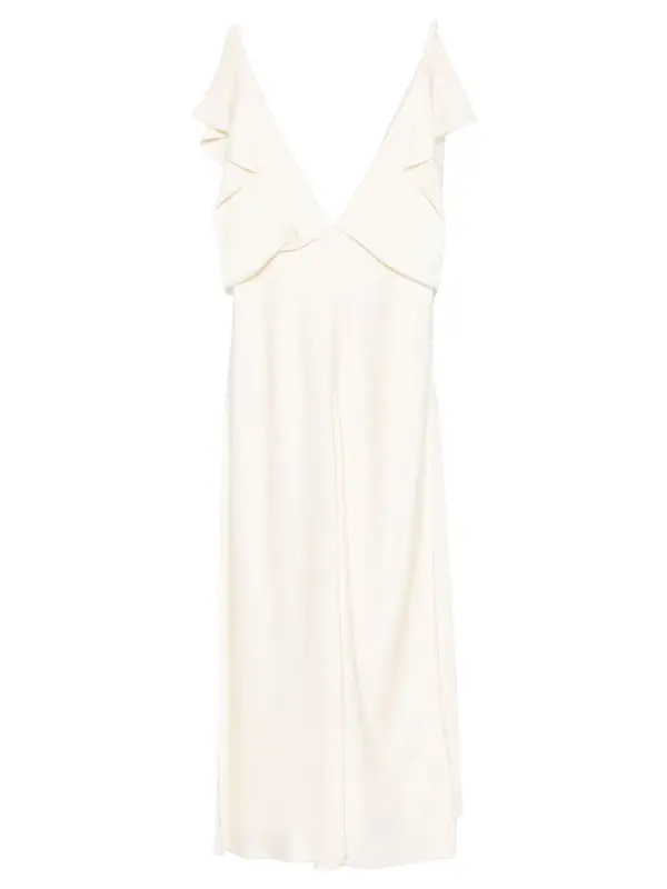 JIL SANDER Satin Midi Dress - White
