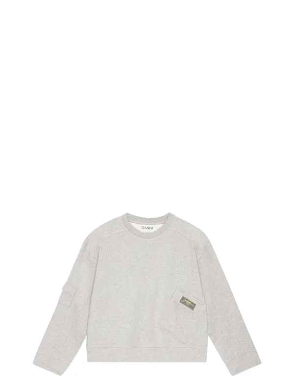 GANNI Logo-patch Sweatshirt - Grey