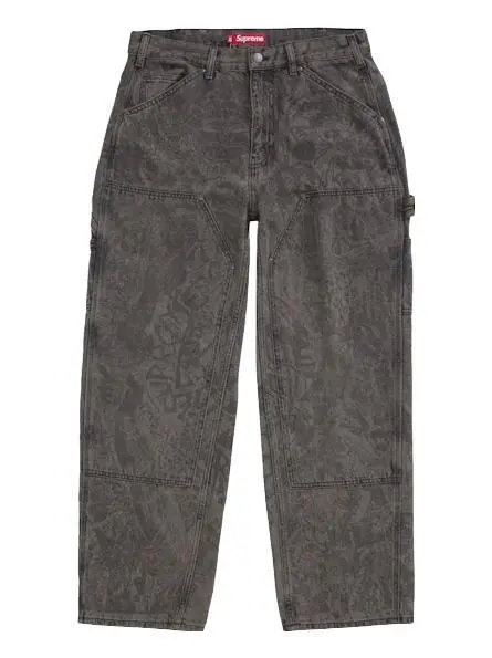 Supreme Double Knee Painter Pant - Washed Black