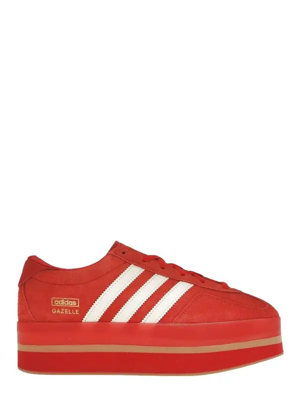 Adidas Gazelle Stack Sneakers - Red/cream White/gold Metallic