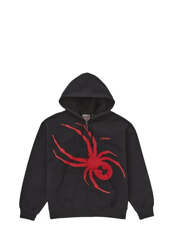 Supreme Spyder Zip Up Hooded Sweatshirt - Black