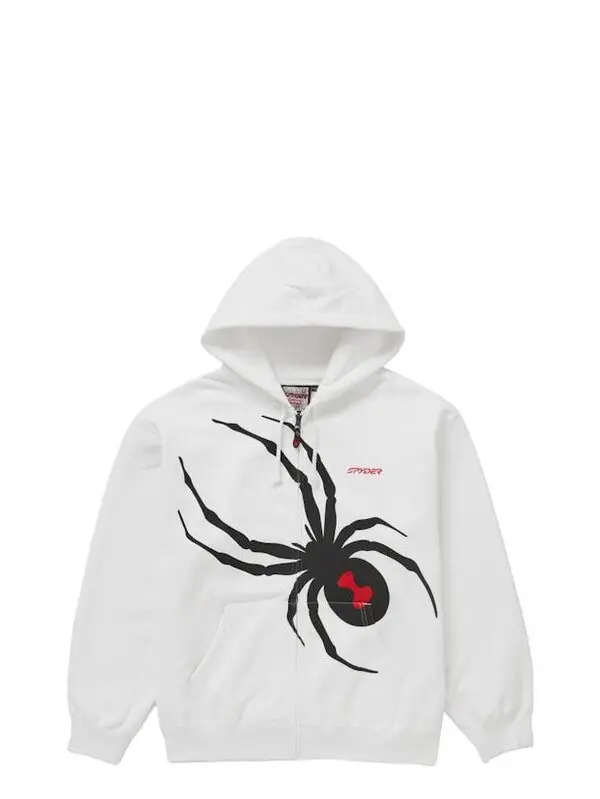 Supreme Spyder Zip Up Hooded Sweatshirt - White