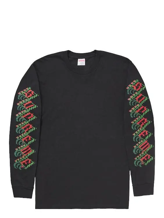 Supreme Strawberries Long Sleeve Tee Shirt - Black
