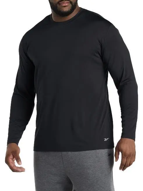 REEBOK Big & Tall Long-sleeve Base Layer Top - Black