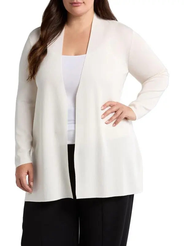 Anne Klein Napa Longline Cardigan - White Dove