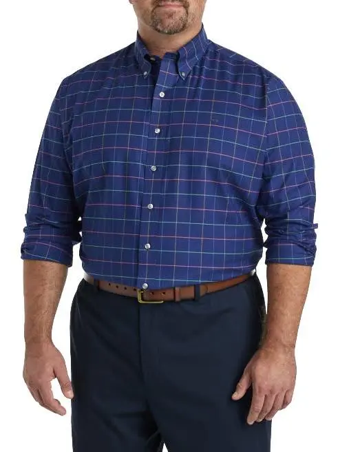 Brooks Brothers Big & Tall Non-iron Check Sport Shirt - Navy Multi