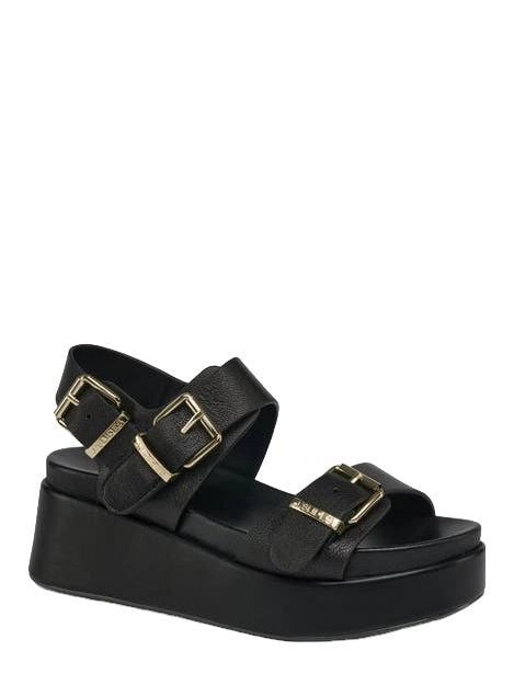 J/SLIDES NYC Brooke Wedge Sandal - Black