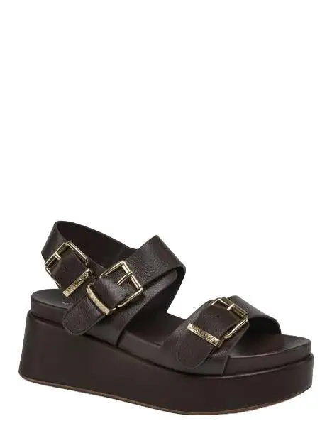 J/SLIDES NYC Brooke Platform Sandal - Dark Brown