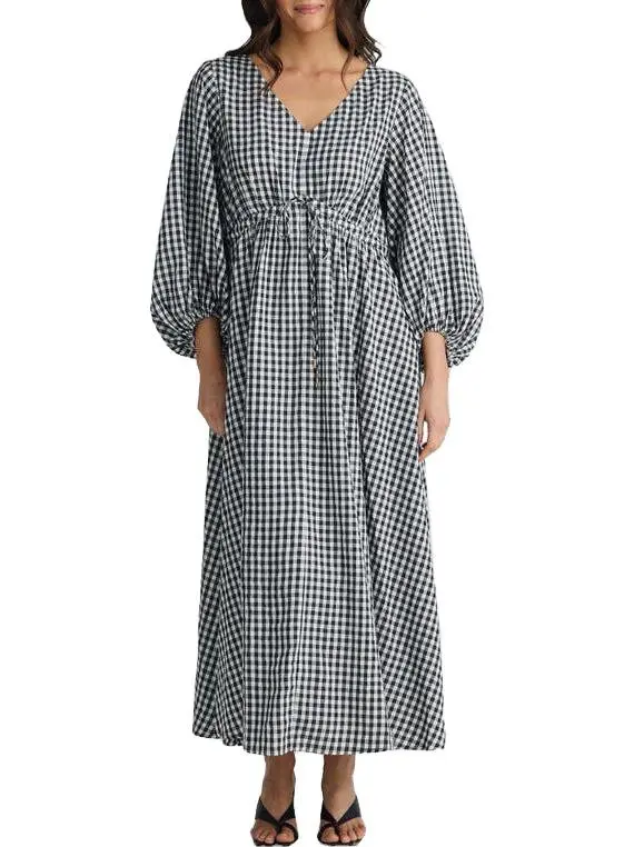 BRAVE+TRUE Sunshine Plaid Maxi Dress - Black