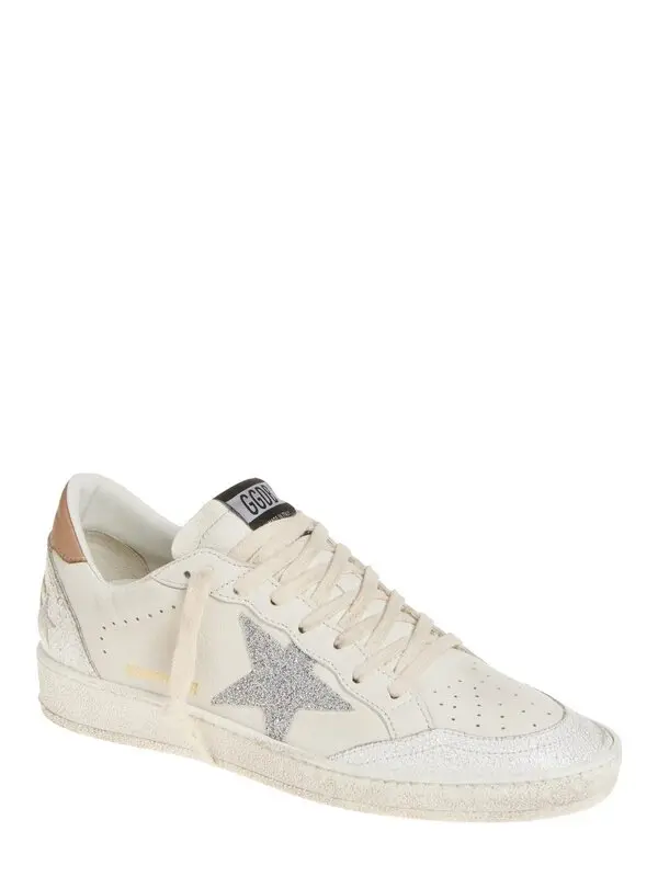 GOLDEN GOOSE Ball Star Low Top Sneakers - White/ Crystal/ Beige