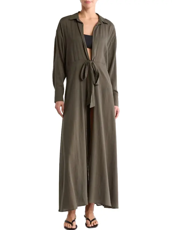 BOAMAR Rosalie Long Sleeve Cover-up Maxi Dress - Garden Green