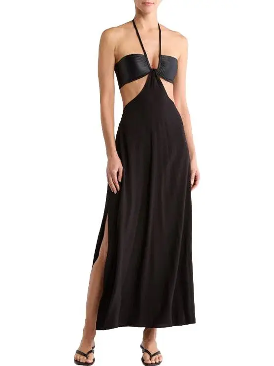 BOAMAR Lazuli Halter Neck Maxi Dress - Black