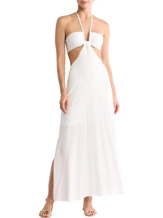 BOAMAR Lazuli Halter Neck Maxi Dress - Optic White