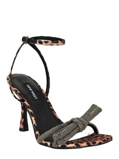 Nine West Ivid Ankle Strap Sandal - Black Leopard