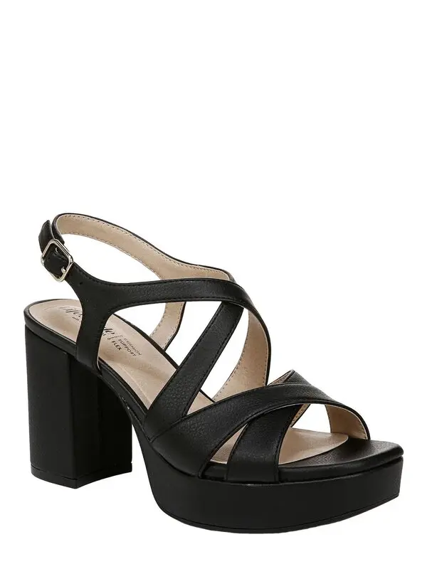LIFESTRIDE Adrianna Slingback Platform Sandals - Black
