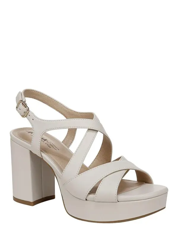 LIFESTRIDE Adrianna Slingback Platform Sandals - Bone