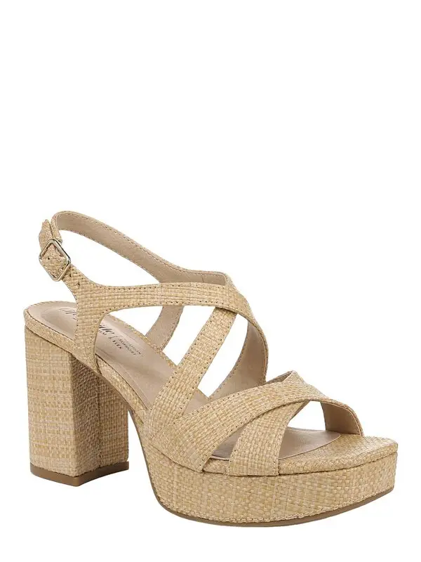 LIFESTRIDE Adrianna Slingback Platform Sandals - Natural