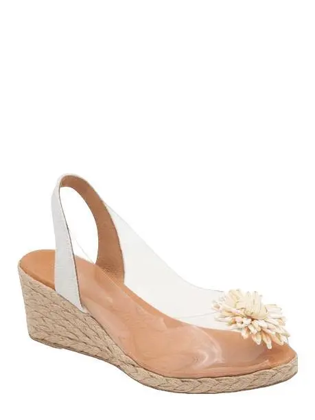 Andre Assous Slingback Espadrille Wedge Sandals - White